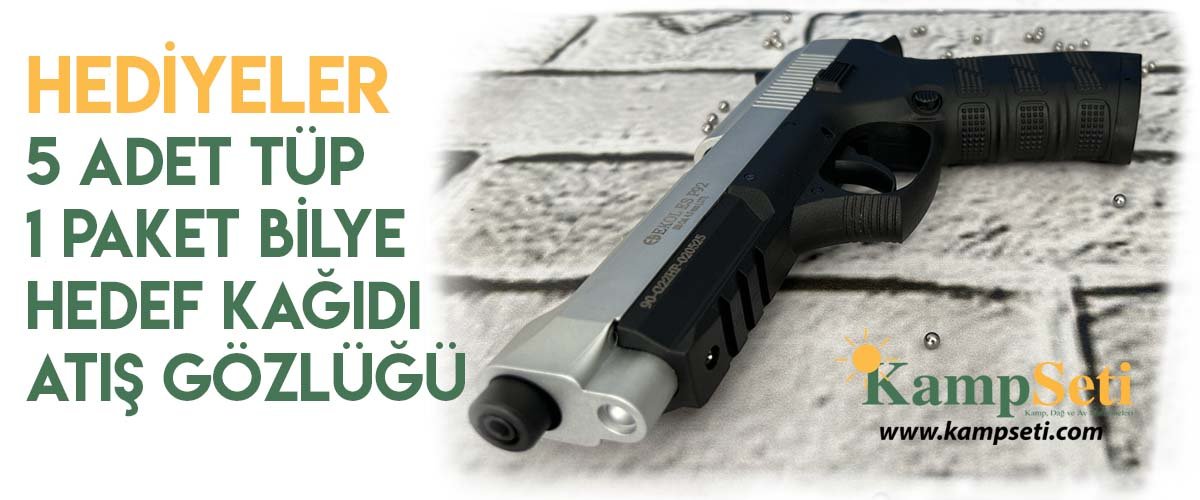 Ekol S P92 Havalı Tabanca 4.5 mm Polimer Beyaz - Kamp Seti