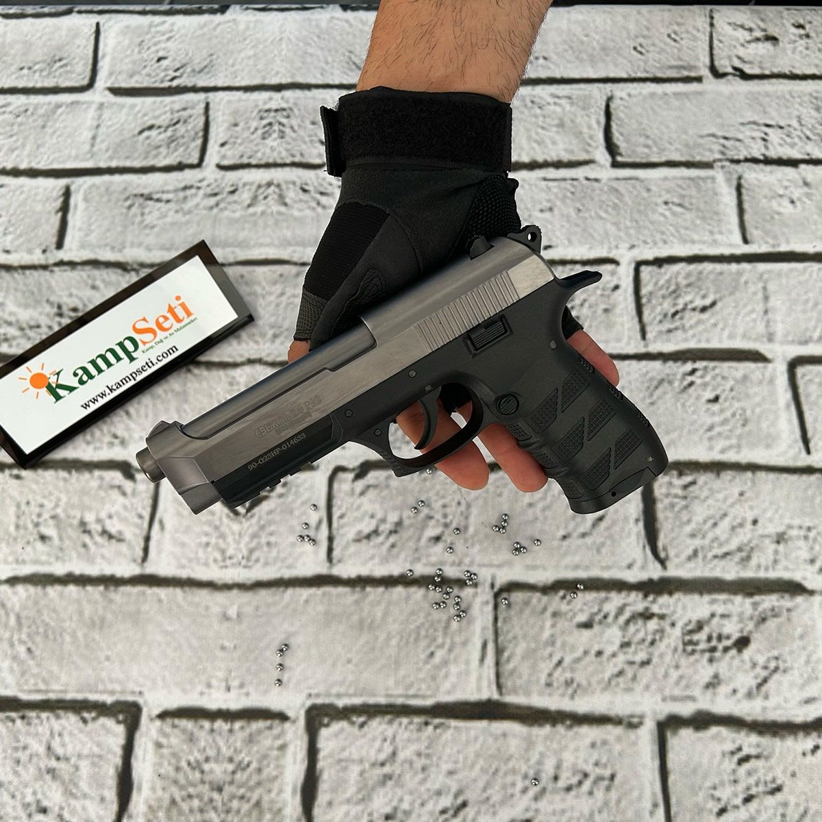 EKOL S P92 Blowback Havalı Tabanca Füme Polimer 4.5 mm - Kamp Seti